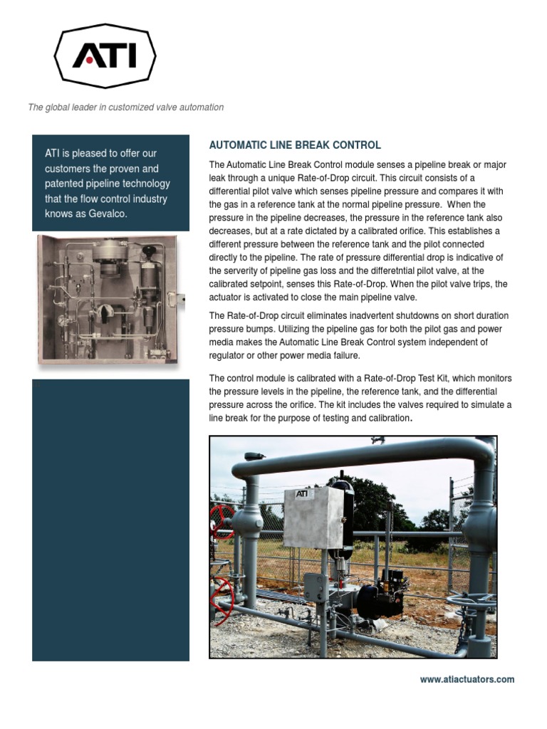 Automatic Line Break Control | PDF | Valve | Pipeline Transport