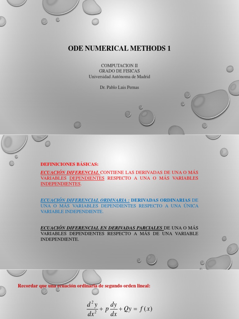 ODE Numerical Methods 1 | PDF | Ecuaciones | Ecuaciones diferenciales