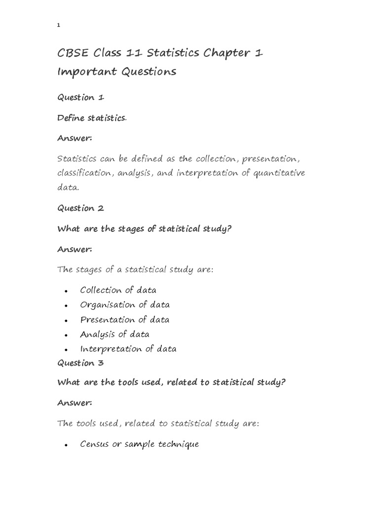 Statistics Important Questions | PDF | Correlation And Dependence | Statistics
