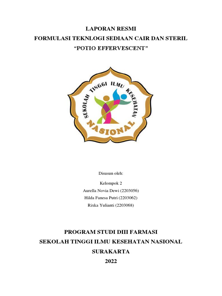 Laporan Praktikum Potio Effervescent | PDF | Sains & Matematika