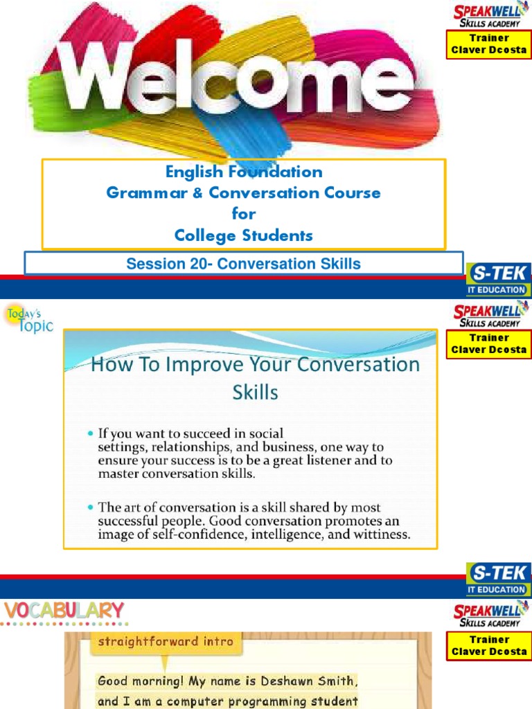 Session 20 - Conversational Skills (Students Copy) | PDF