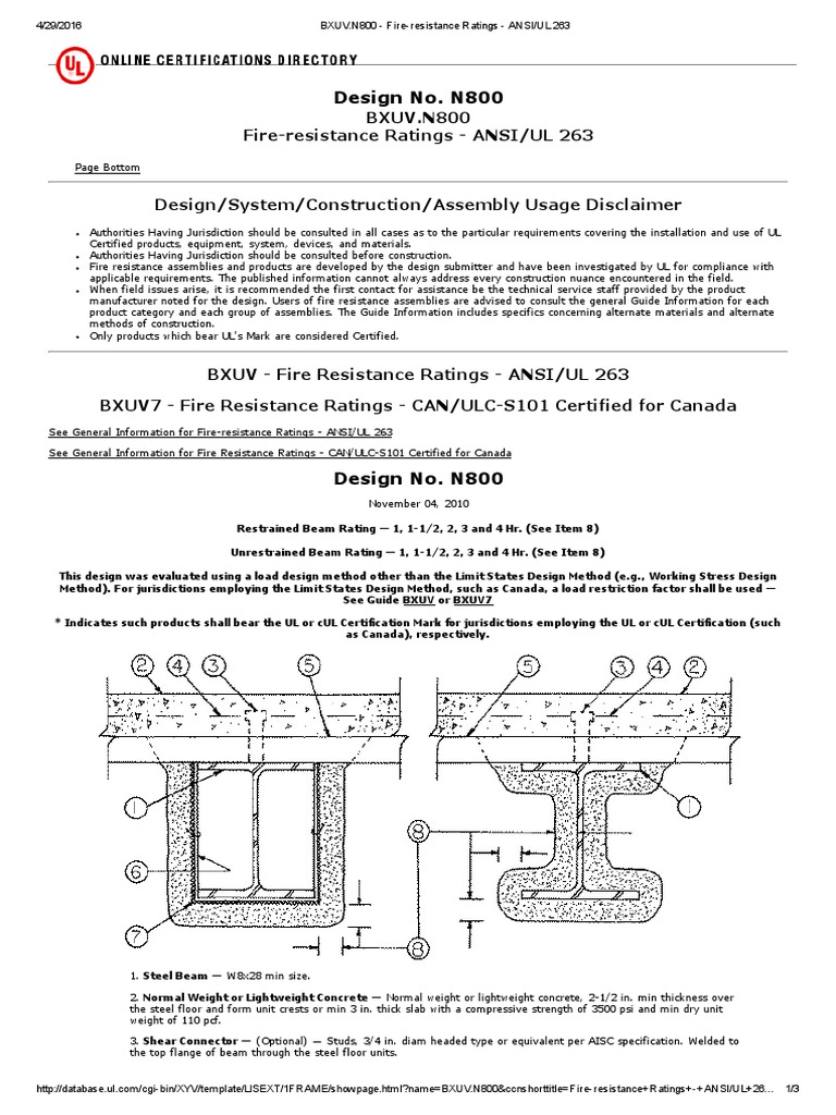 Cafco 300 UL N800 - Beam | PDF | Building Insulation | Concrete