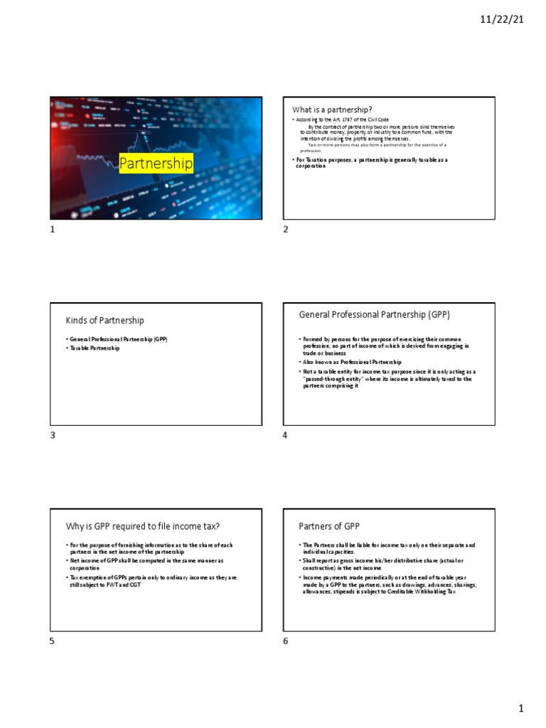 Income Taxes For Partnership EOD | PDF | Tax Deduction | Gross Income