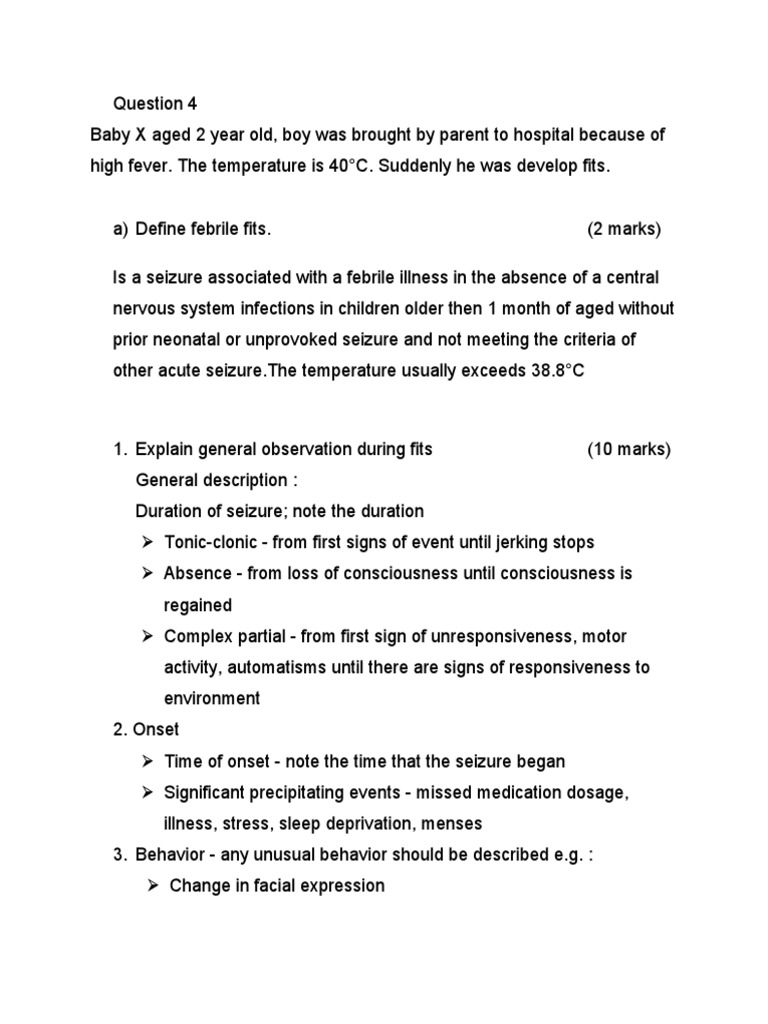 Febrile Fit | PDF | Human Diseases And Disorders | Medicine