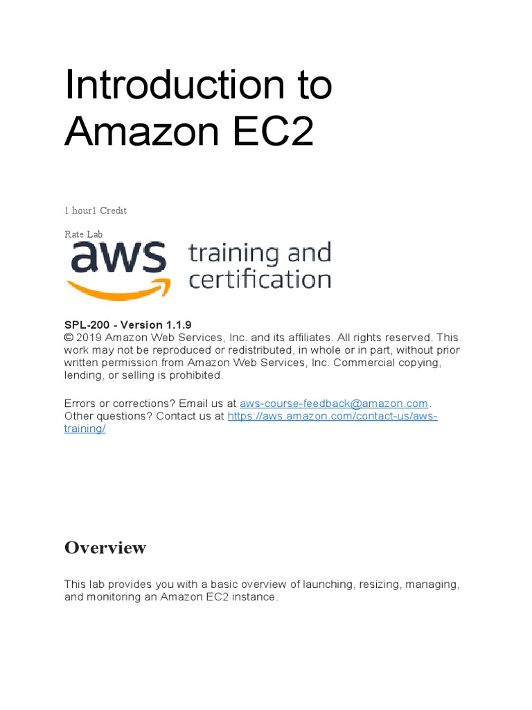 Introduction To Amazon EC2 | PDF | World Wide Web | Internet & Web