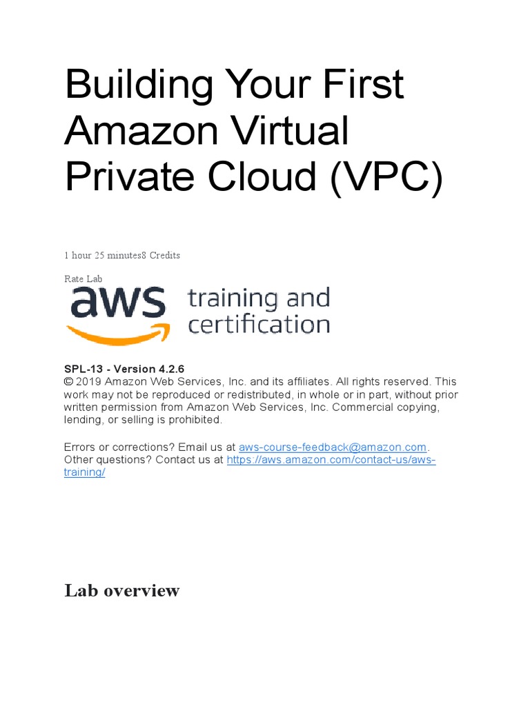 Building Your First Amazon Virtual Private Cloud | PDF | Ip Address ...