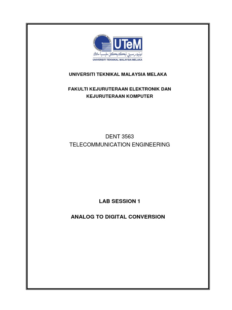 Lab 1 Analog To Digital Conversion | PDF | Analog To Digital Converter ...
