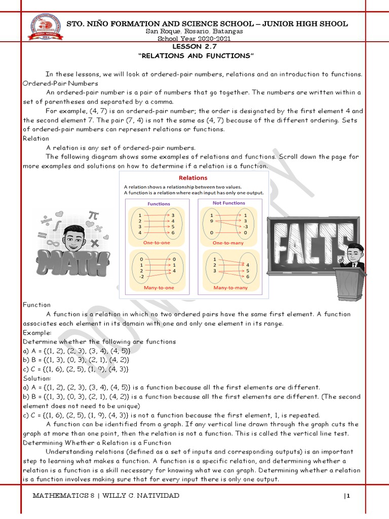 Mathematics 8 (Module 2 Second Quarter) | PDF | Function (Mathematics ...