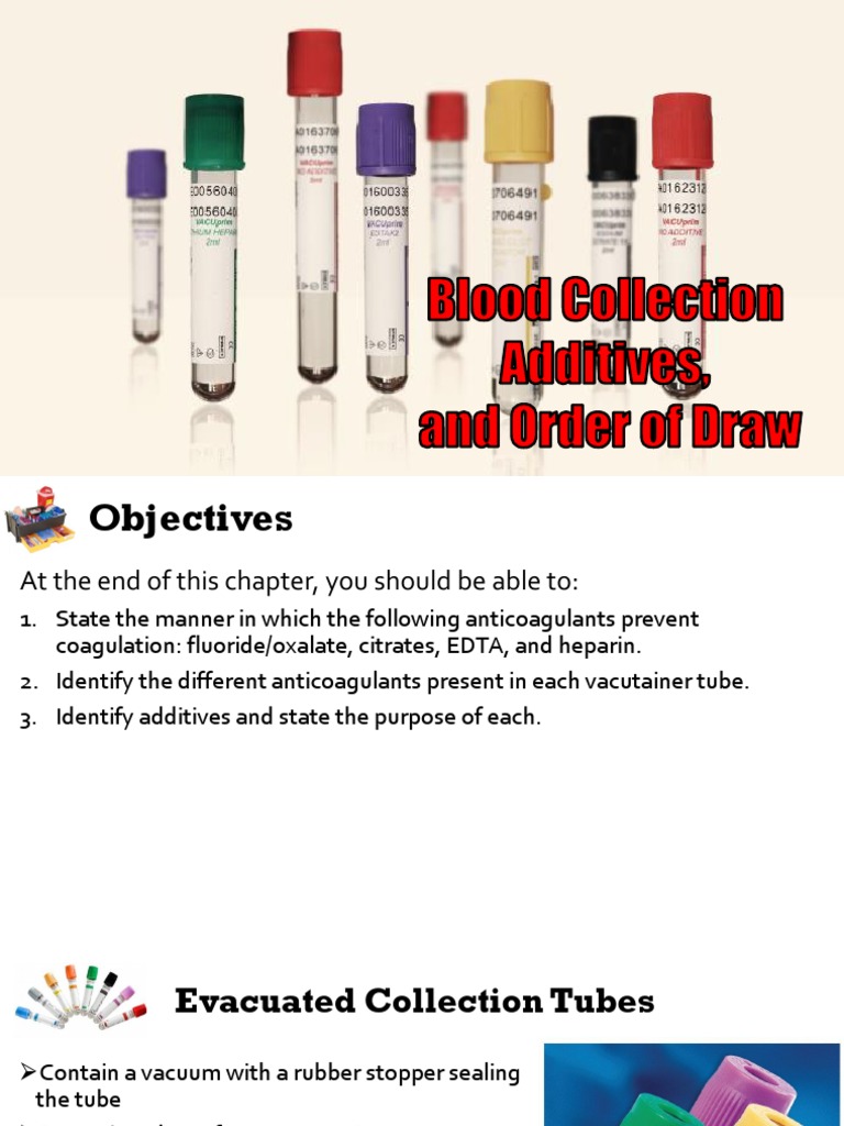 Common Used Blood Collection Additives | PDF | Coagulation | Hemostasis