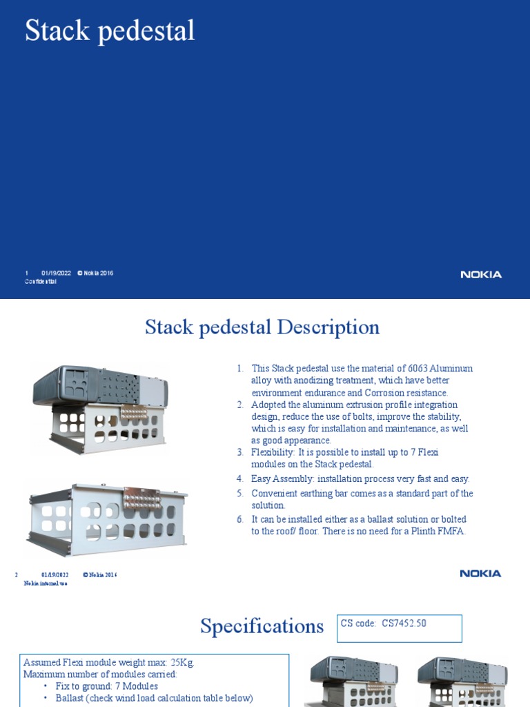 JST Stack Pedestal Datasheets | PDF