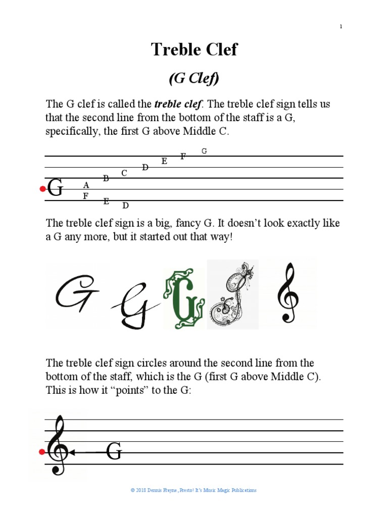 Treble and Bass Clef Beg Intro and Practice | PDF | Clef | Musical ...