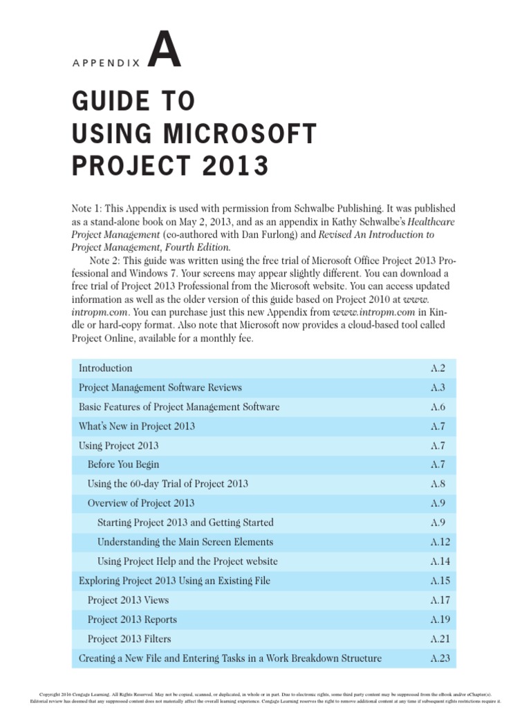 2016 - (Schwalbe) - Guide To Using Microsoft Project 2013 | PDF ...