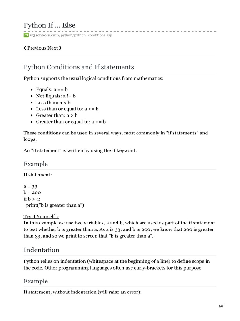 Python If Else | PDF | Python (Programming Language) | Software Engineering