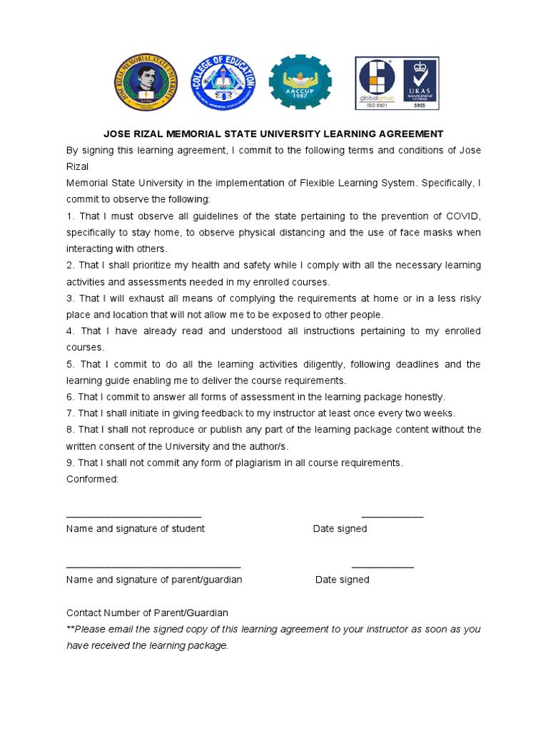 Learning Agreement | PDF