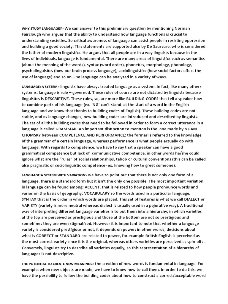 Why Study Language | PDF | Linguistics | Cognition