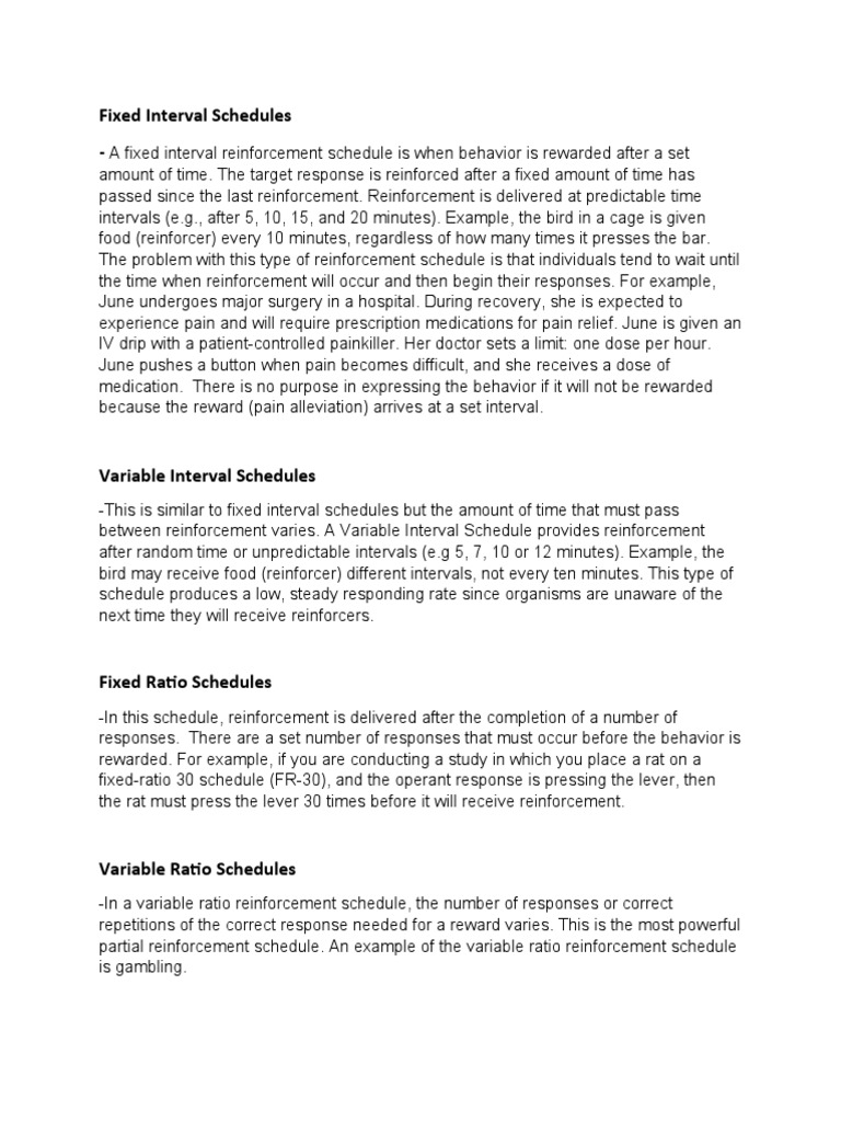 Fixed Interval Schedules | Download Free PDF | Reinforcement ...