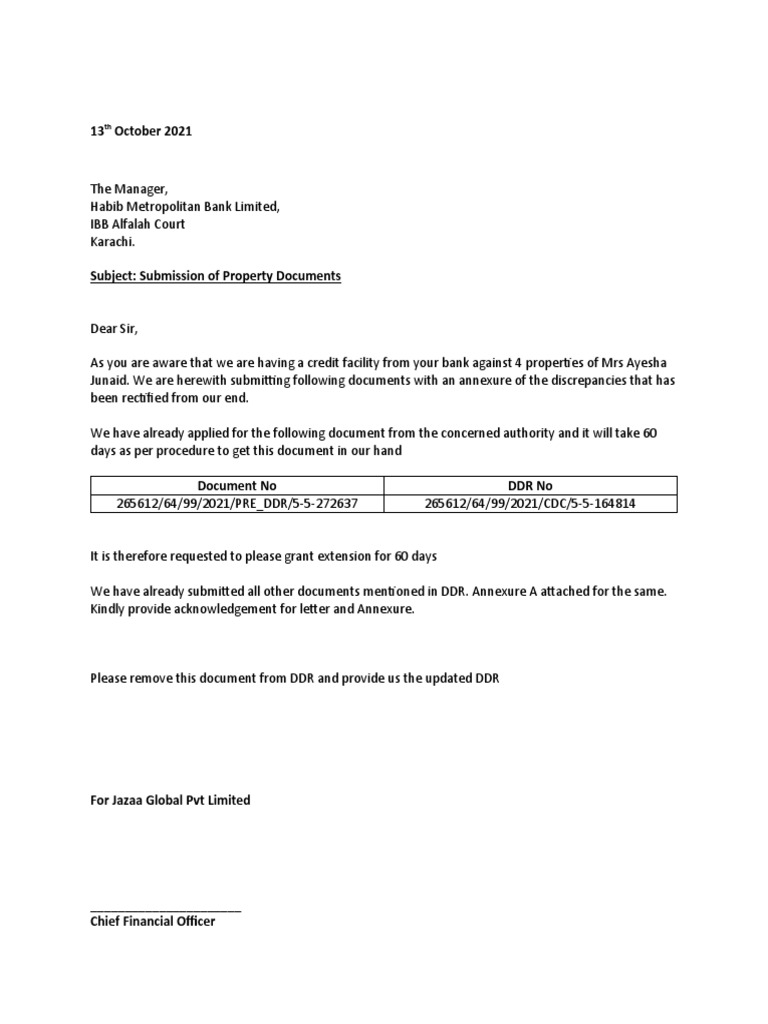 Property Document Submission Request | PDF | Finance & Money Management