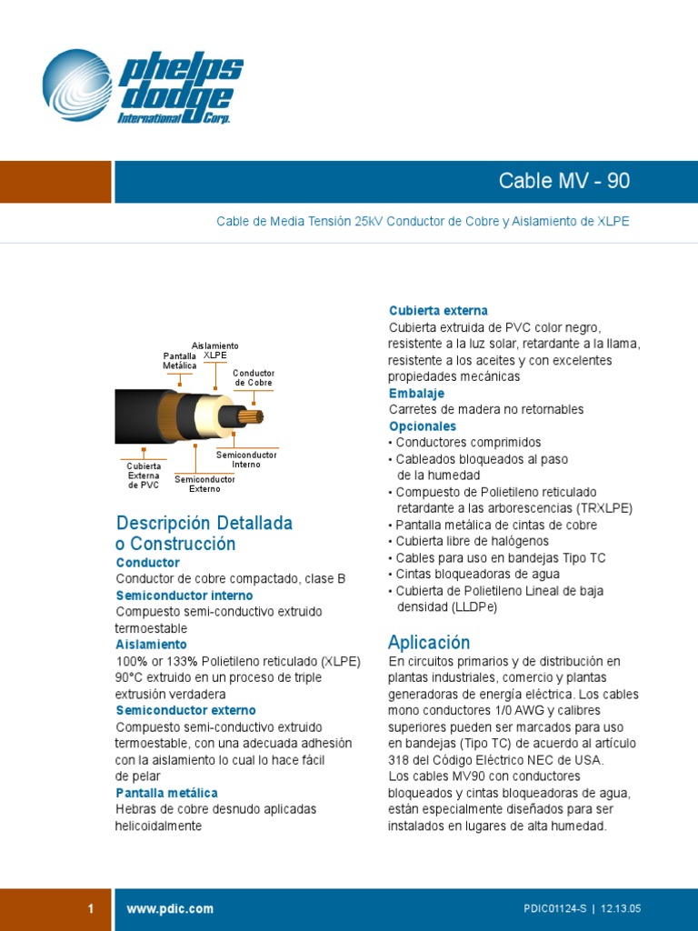 Cable 25 KV | PDF | Aislador (Electricidad) | Cobre