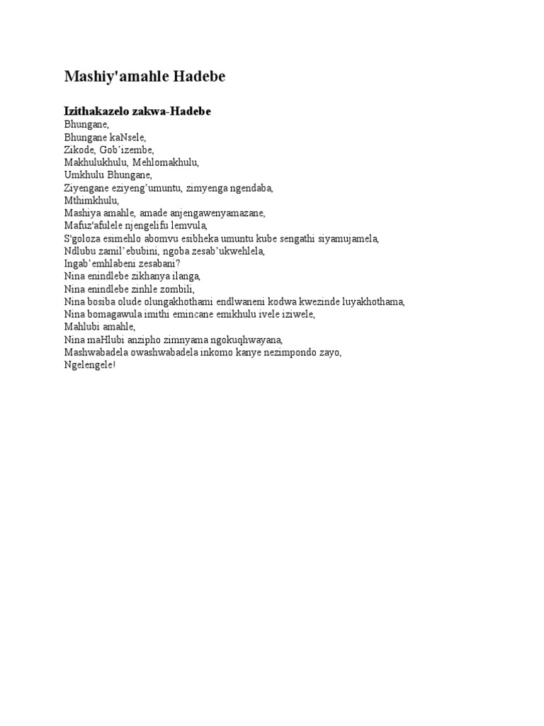 HADEBE | PDF