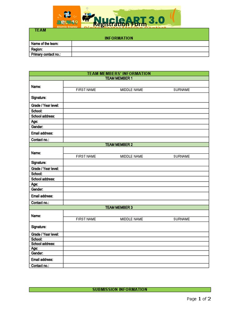 Registration Form: Team Information | PDF | Public Sphere | Internet