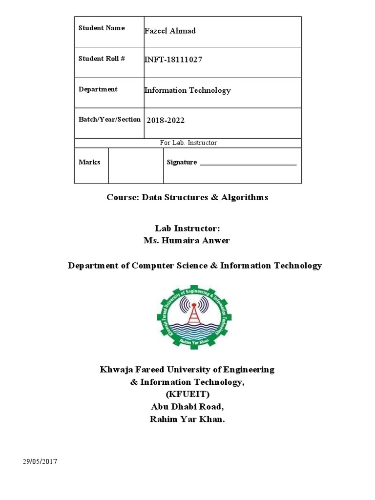 Lab Manual 11 DSA | PDF | Computer Science | Subroutine