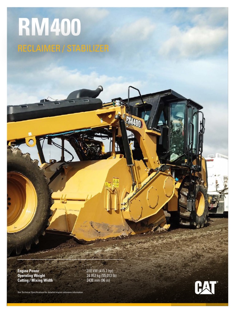 Reclaimer / Stabilizer: Engine Power Operating Weight Cutting / Mixing ...