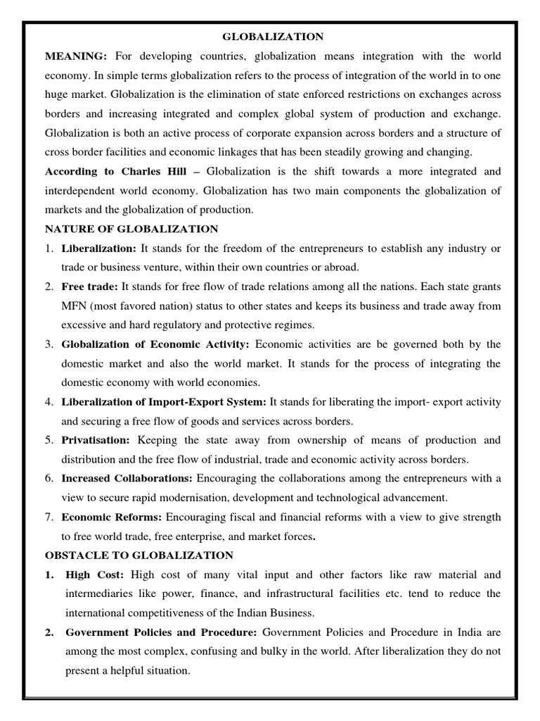 GLOBALIZATION | PDF | Globalization | Globalization