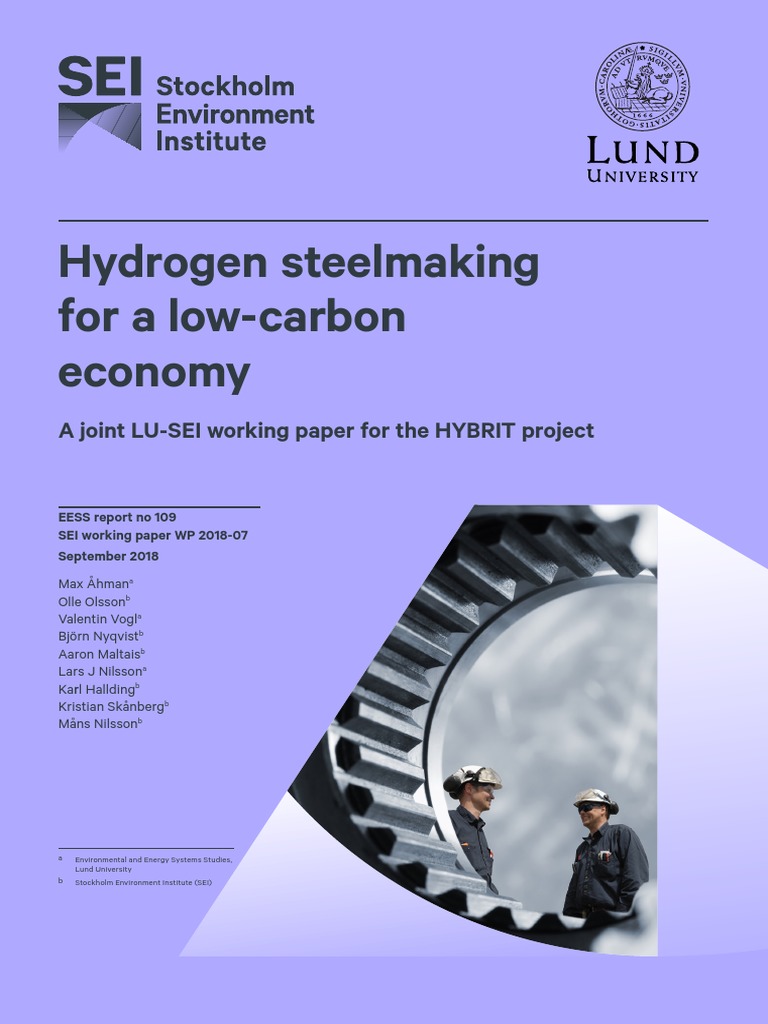 Hydrogen Steelmaking For A Low Carbon Economy | PDF | Steelmaking | Steel