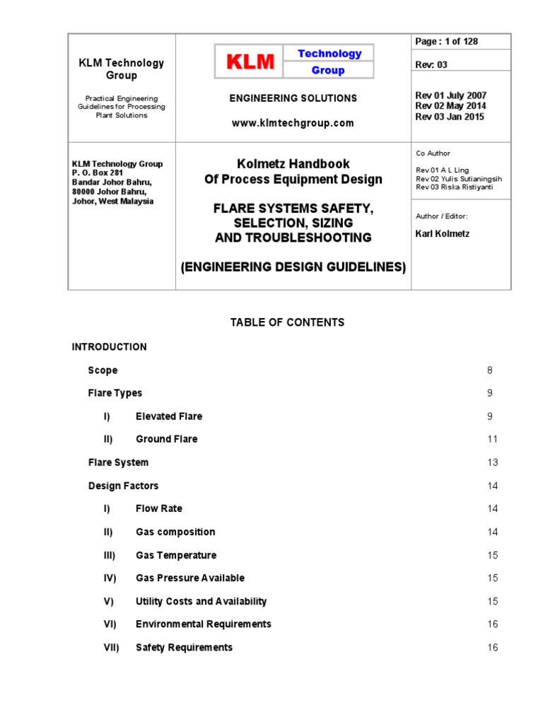 Kolmetz Handbook of Process Equipment Design Flare Systems Safety ...