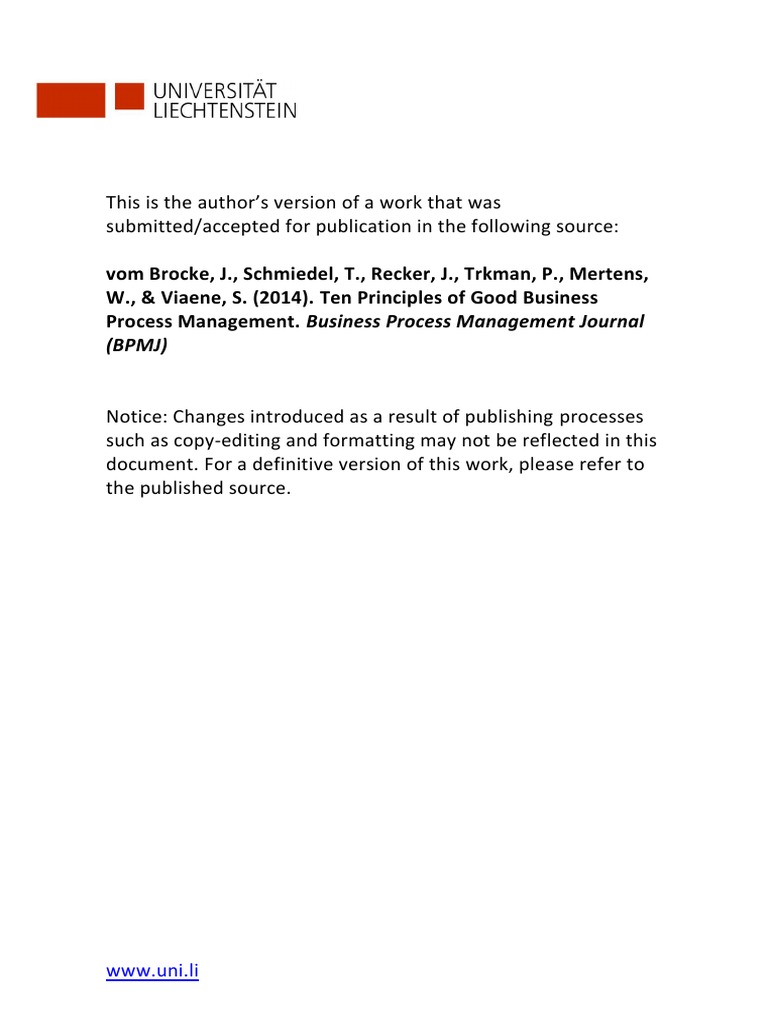 Ten Principles of Effective BPM | PDF | Business Process Management ...
