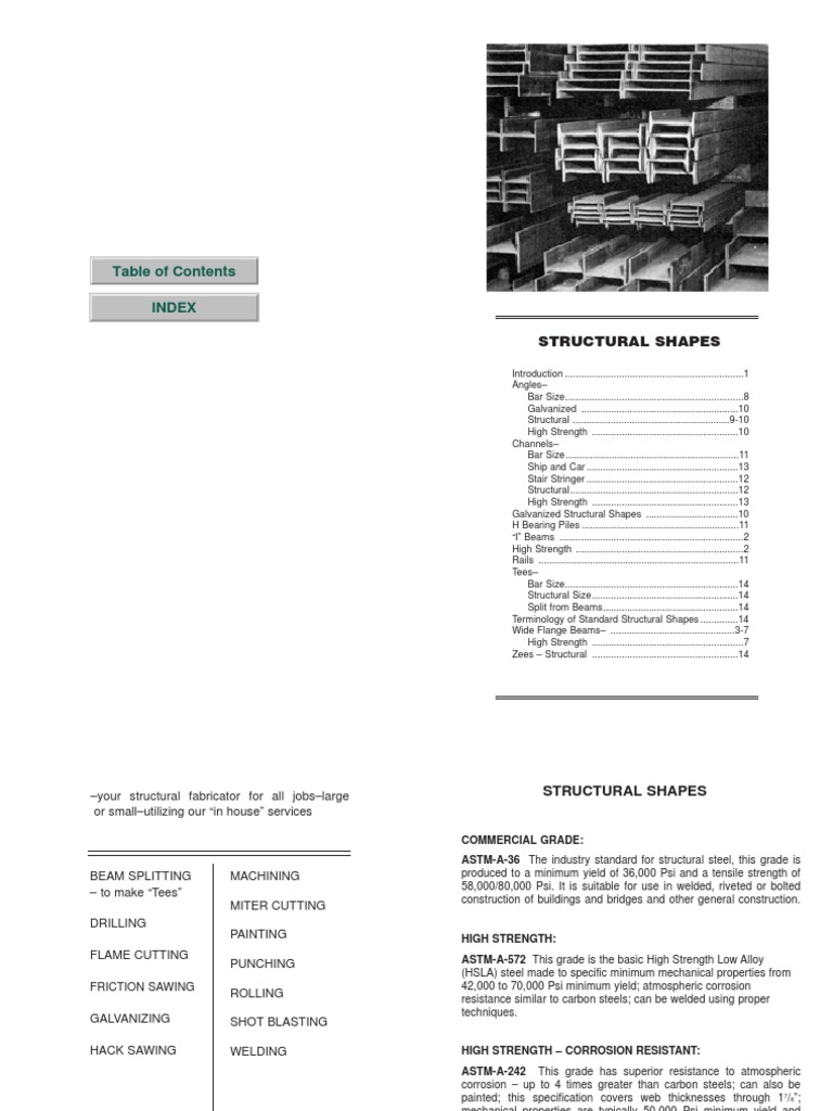 Structural Shapes | PDF | Structural Steel | Steel