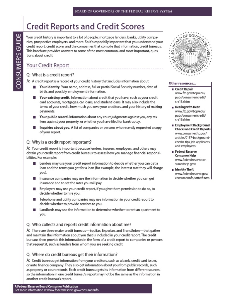 Credit Reports Scores 2 | Download Free PDF | Credit History | Credit