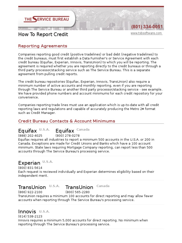 How To Report Credit: Equifax Equifax | PDF | Credit Bureau | Credit