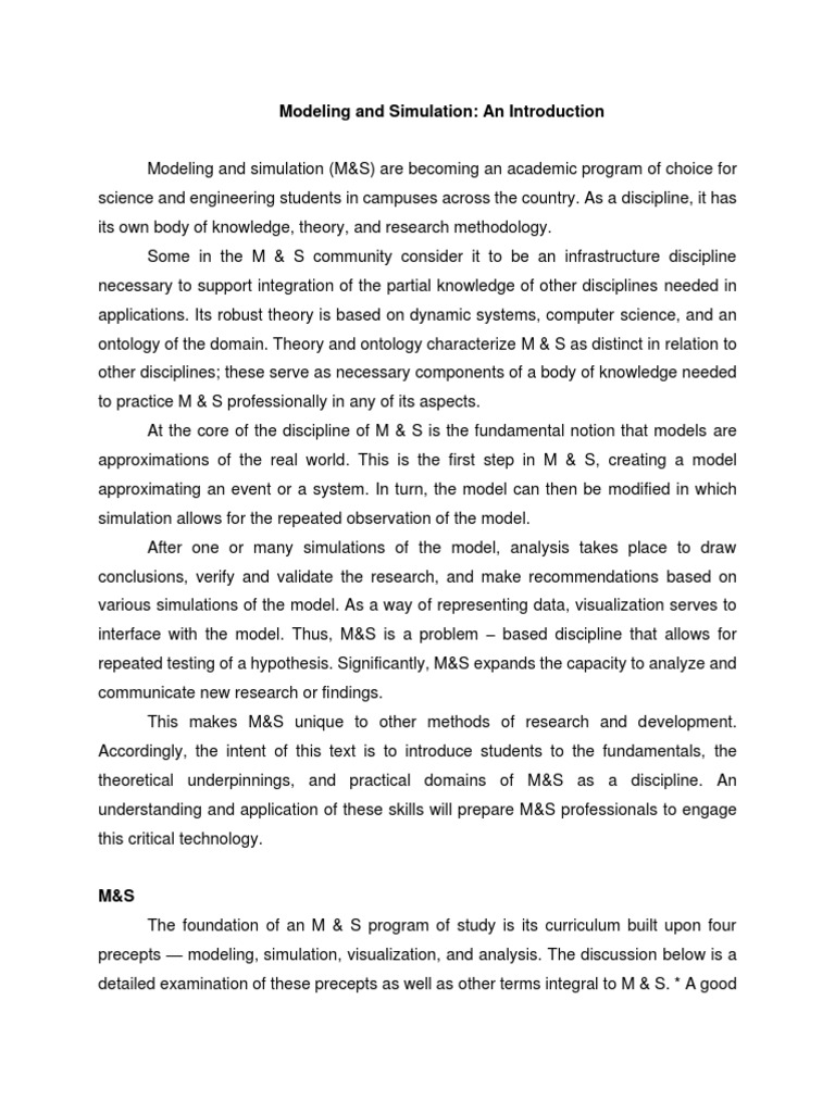 Computer Modeling and Simulation 2 | PDF | System | Simulation