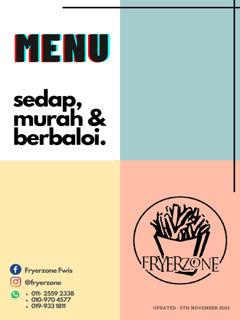 Menu Fryerzone (Updated 5.11.21) | PDF | French Fries | Coleslaw