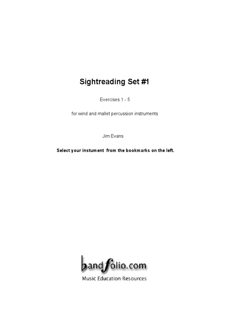 Sightreading Exercises for Wind Instruments | PDF