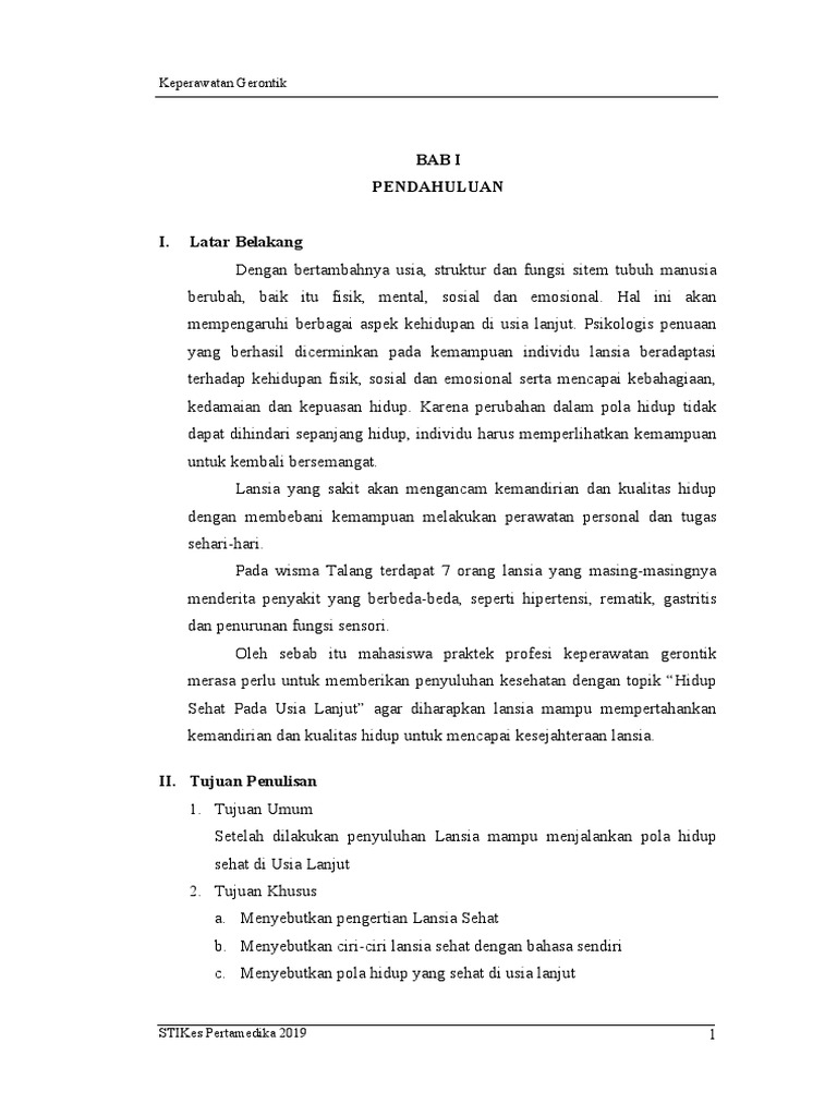 Proposal Lansia | PDF