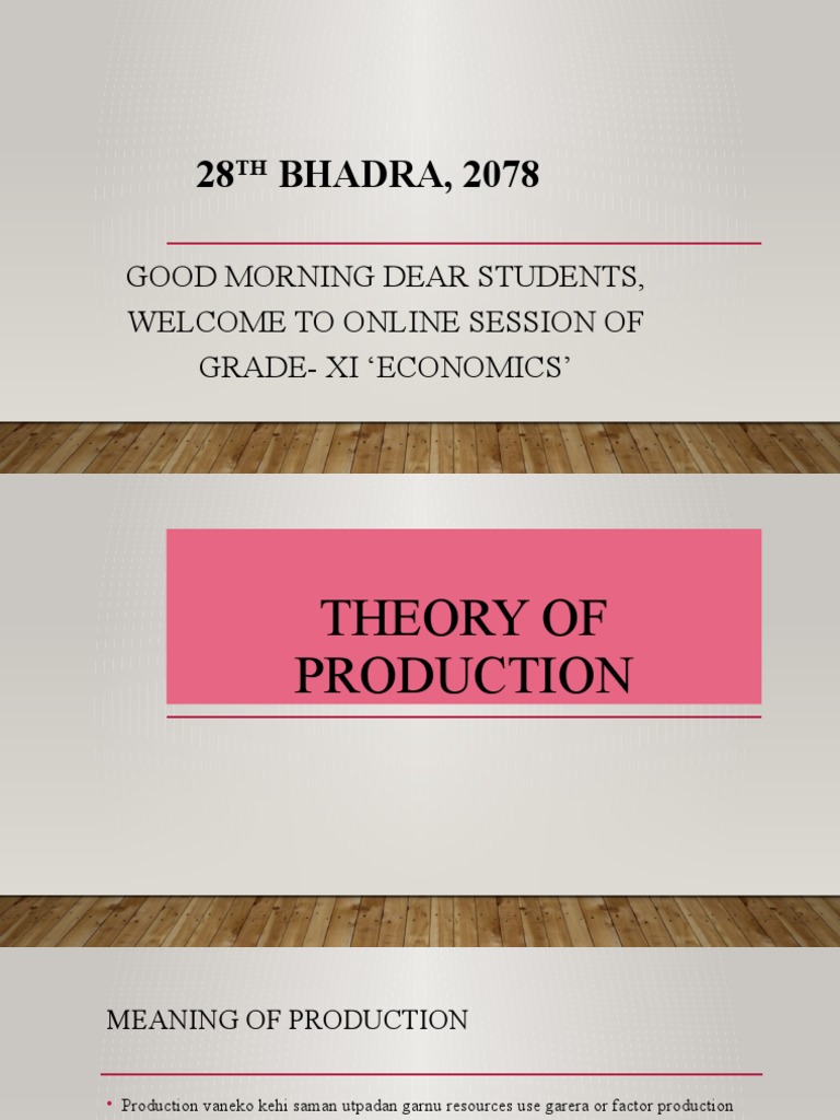 Production Function Overview for Class 11 | PDF | Production Function ...