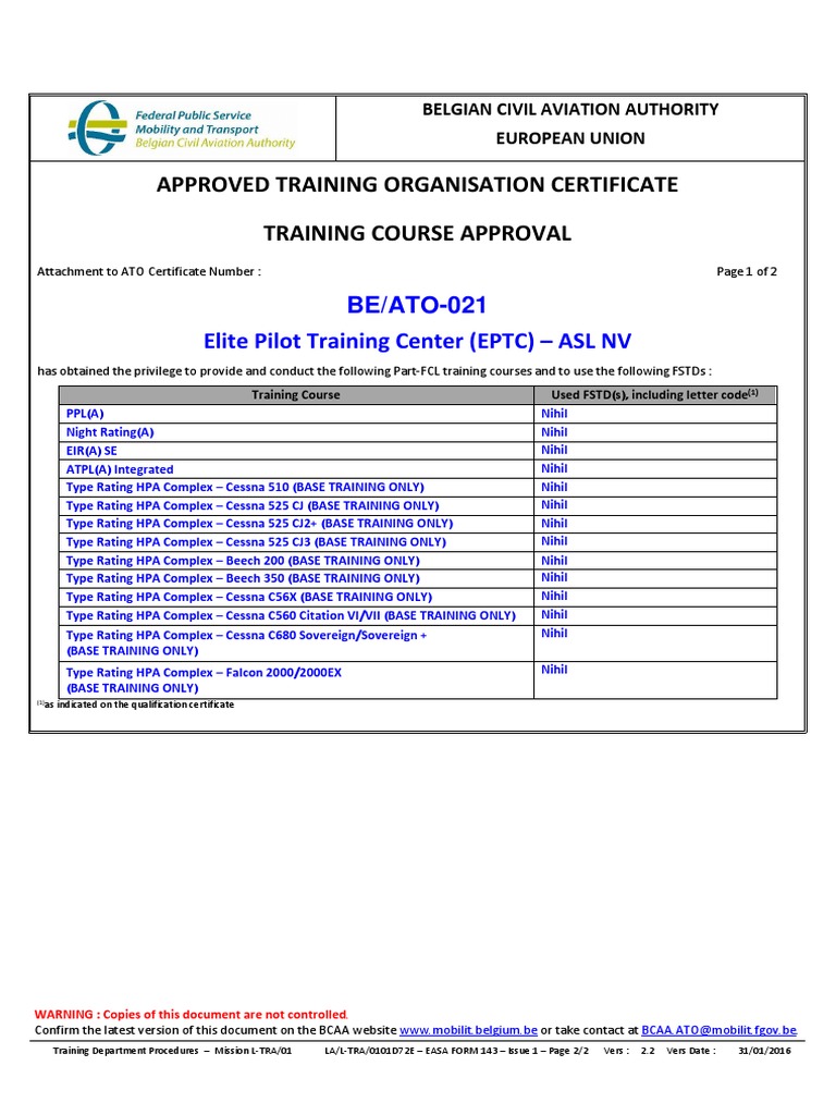 Approved Training Organisation Certificate Training Course Approval ...