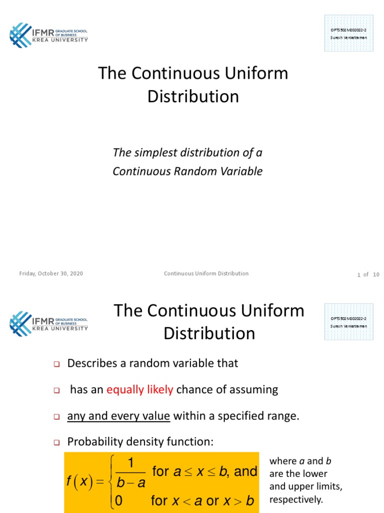 06 The Continuous Uniform Distribution | PDF | Probability Distribution ...