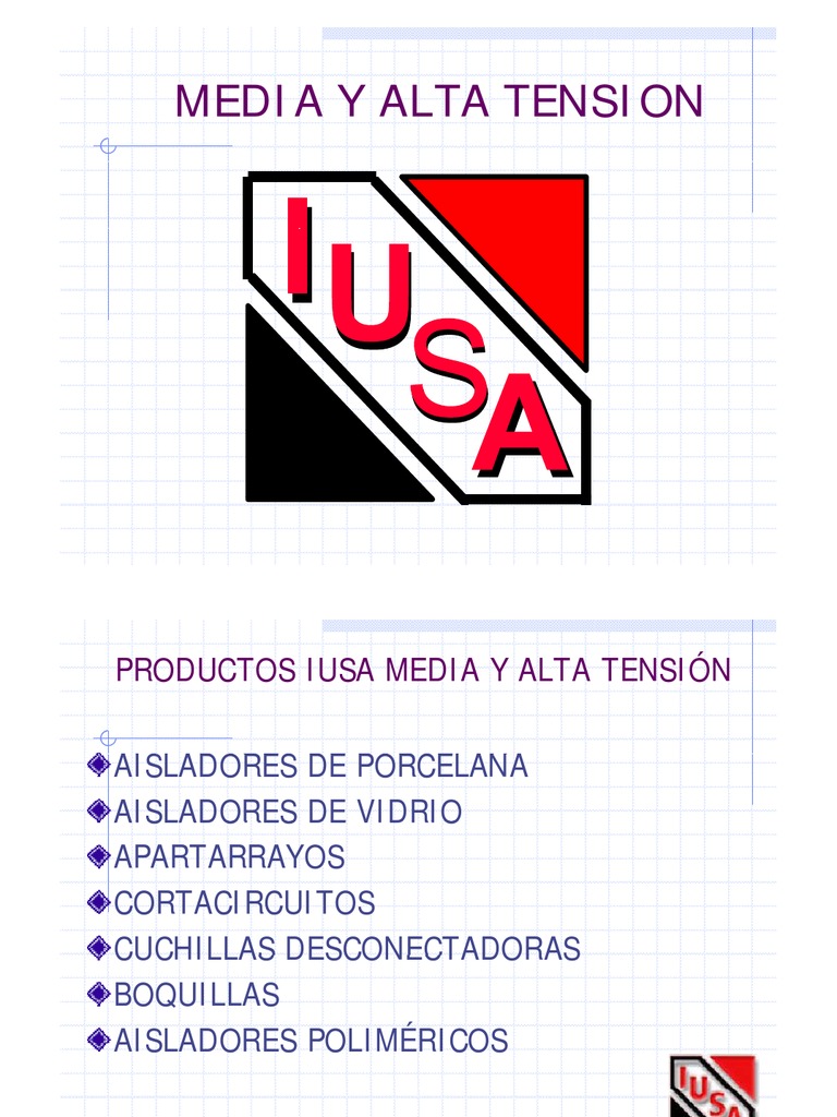 Productos IUSA Media y Alta Tensión | PDF | Fusible (Eléctrico ...