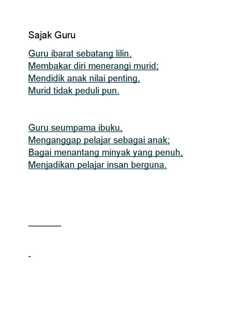 Sajak Guru | PDF | Pengembangan Diri