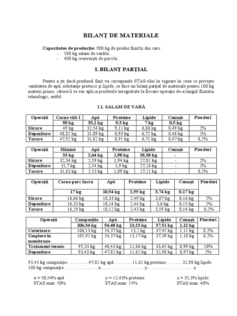 A4 Bilant de Materiale | PDF