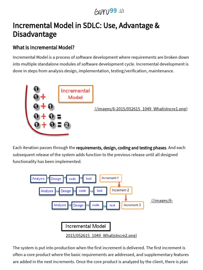 Incremental Model in SDLC - Use, Advantage & Disadvantage | PDF | Agile ...