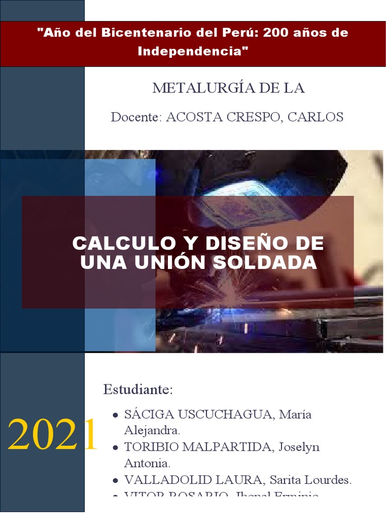 Calculo y Diseño de Una Unión Soldada | PDF | Soldadura | Construcción
