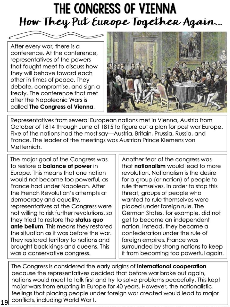 Congress of Vienna | PDF