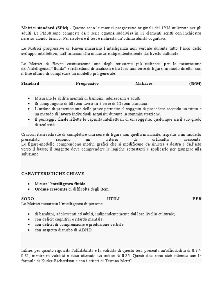 Matrici Di Raven | PDF