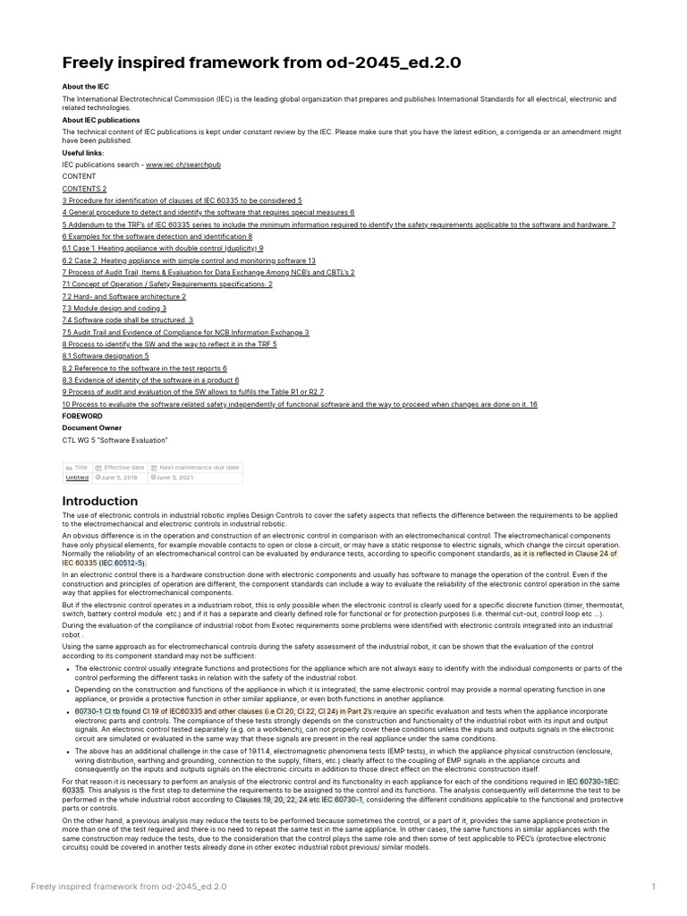 Freely Inspired Framework From Od-2045 - Ed.2.0: About The IEC | PDF | Subroutine | Library ...