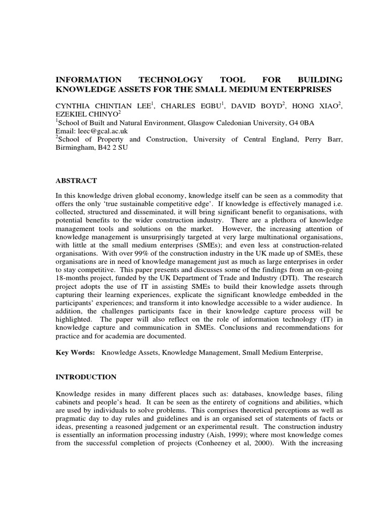 Information Technology Tool For Building | PDF | Knowledge Management ...