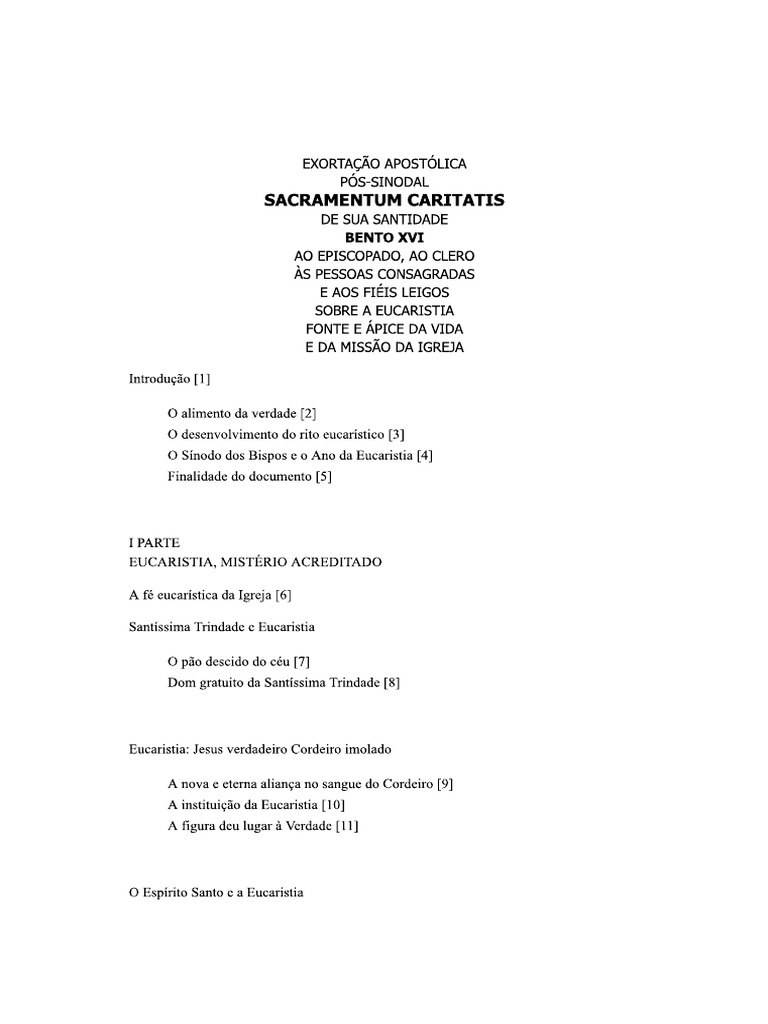 Sacramentum Caritatis | PDF